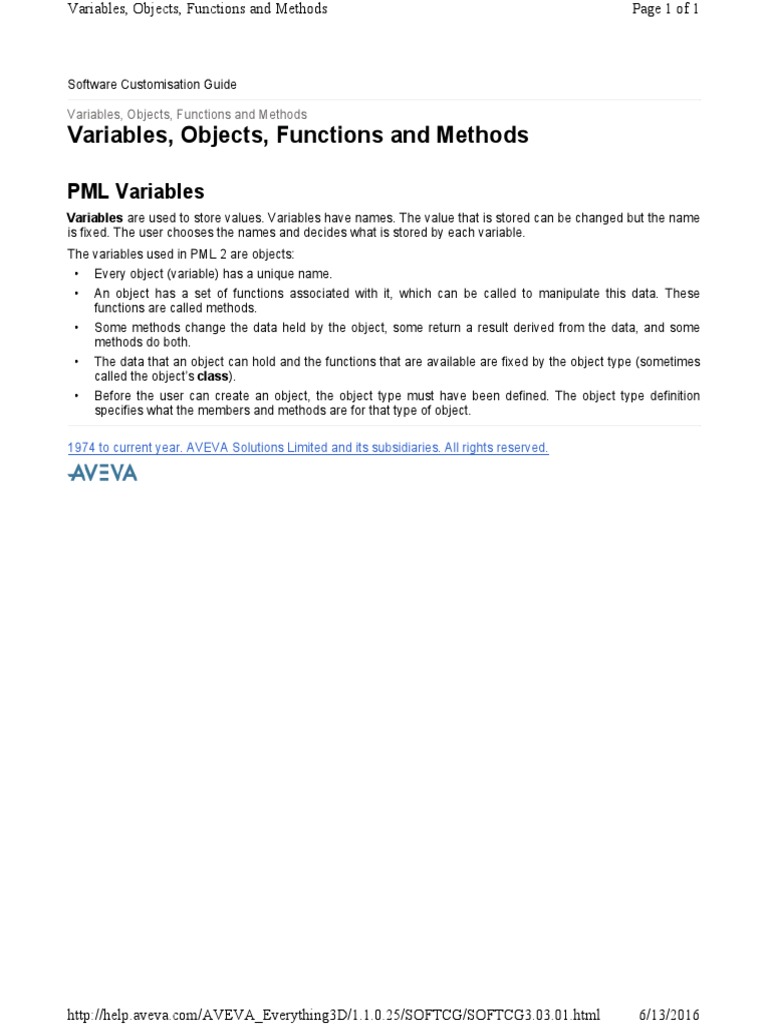 Variables, Objects, Functions and Methods | PDF