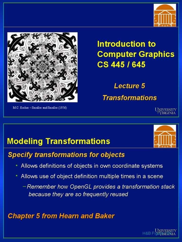 Introduction To Computer Graphics CS 445 / 645: Transformations | PDF ...