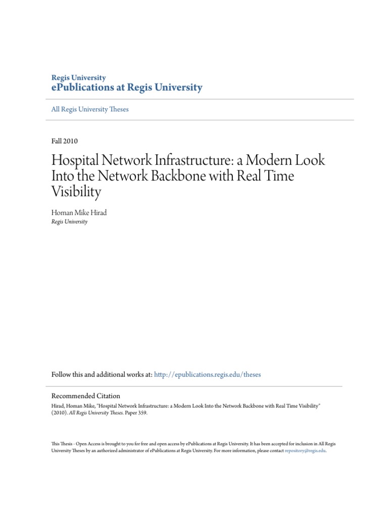 Hospital Network Infrastructure - A Modern Look Into The Network B ...