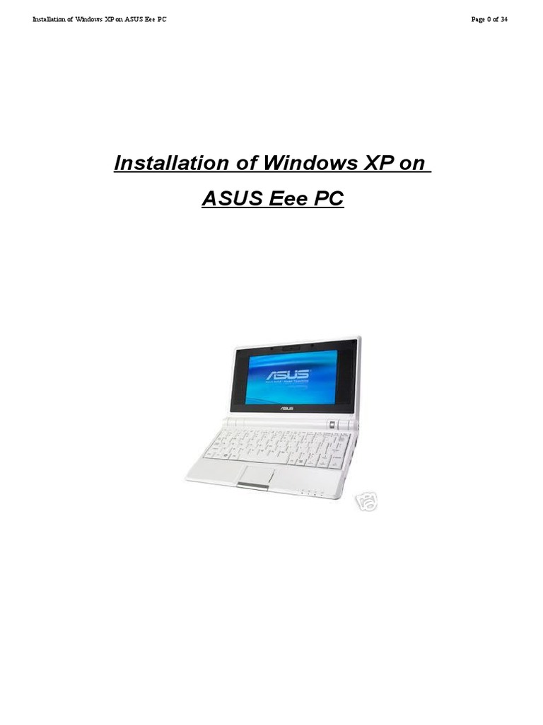 Installing Windows XP on ASUS Eee PC | PDF | Microsoft Windows | Windows Xp