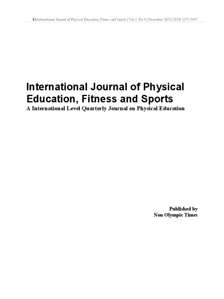 International Journal of Physical Education | PDF | Aerobic Exercise ...
