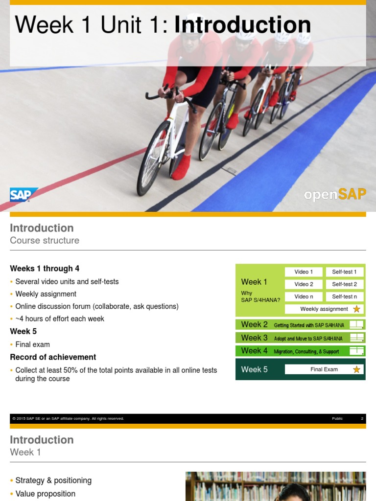 OpenSAP s4h2 Week 1 Unit 1 INT Presentation | PDF | Sap Se | Trademark