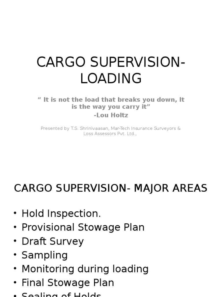 Cargo Loading Supervision Essentials | PDF | Cargo | Ships