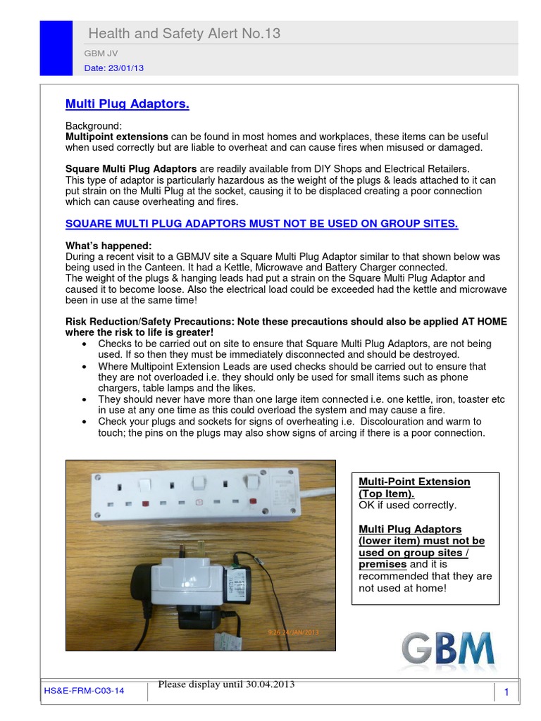 Use of Multi Plug Adaptors | PDF