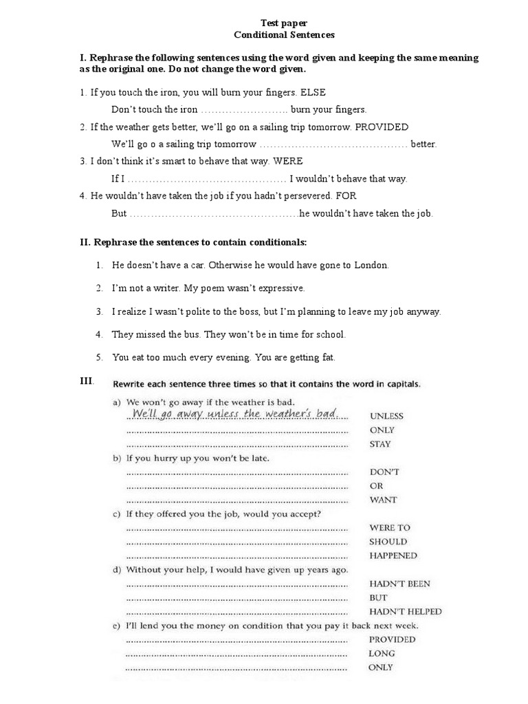 If Clauses Test | PDF