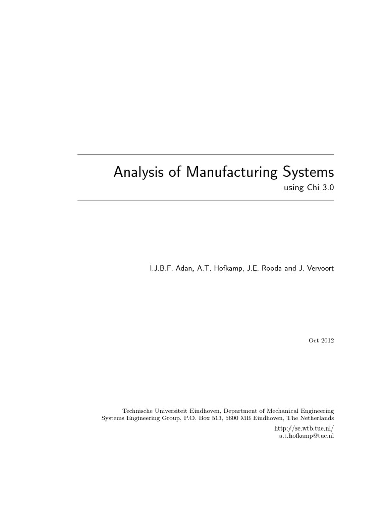Analysis of Manufacturing Systems PDF | PDF | Simulation | Stochastic