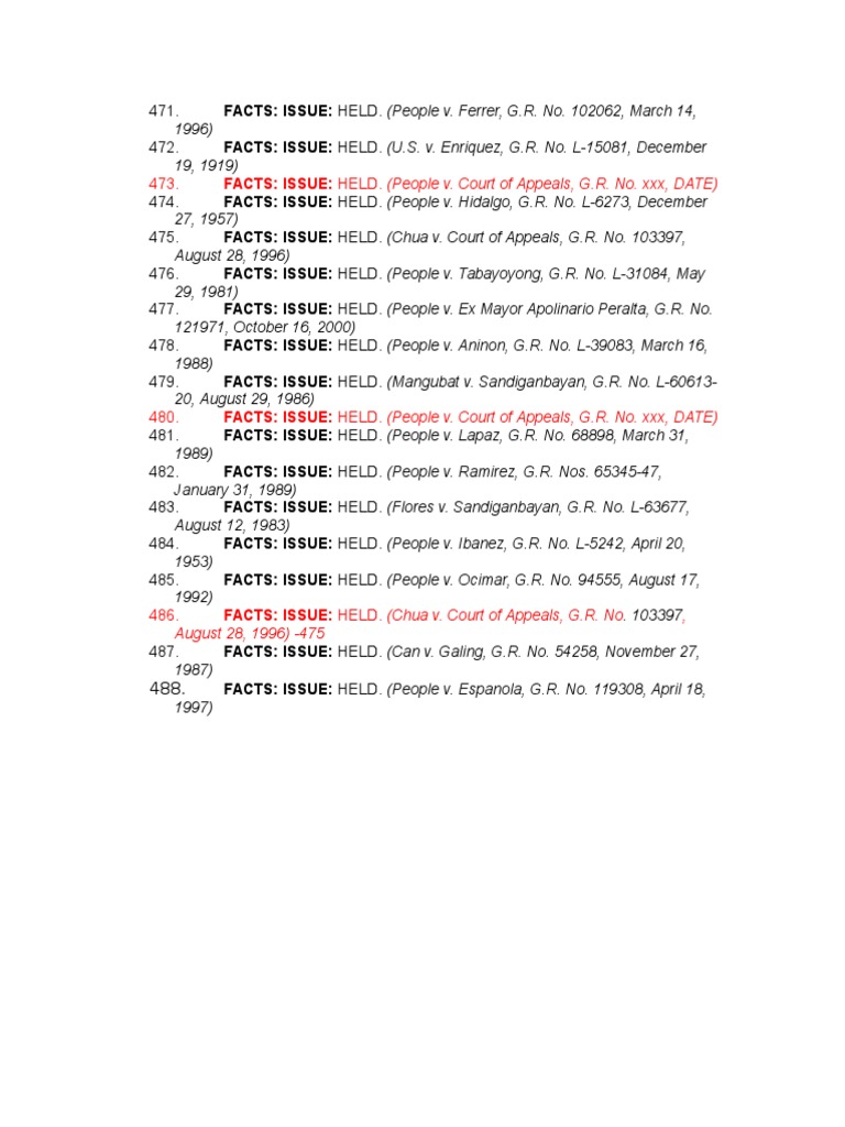List of CrimPro Cases | PDF