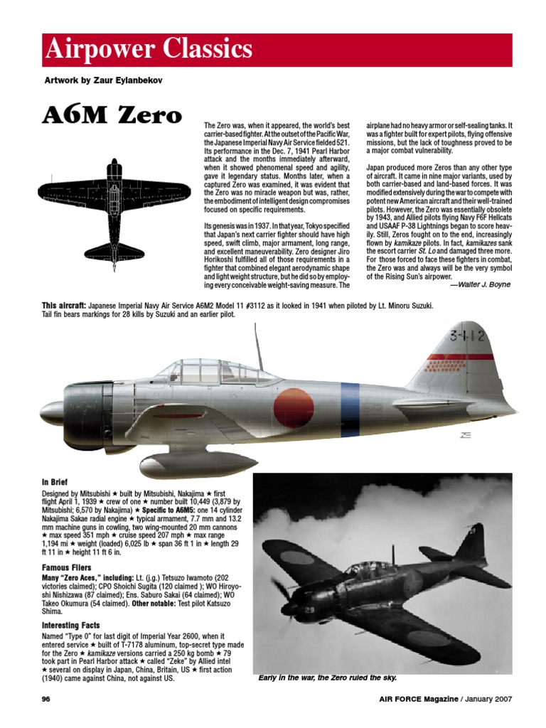 A6M Zero: Design, Speed, and Legacy | PDF | Military Aviation | Aviation