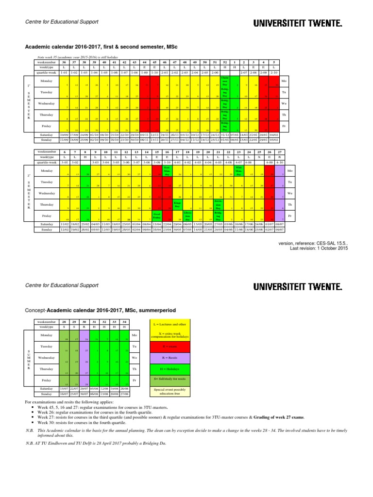 Academic Calendar 2016-2017 | PDF