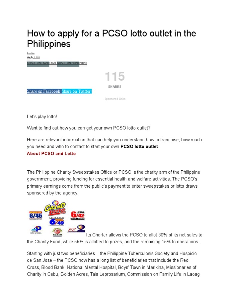 How to Apply for a PCSO Lotto Outlet in the Philippines | Lottery ...