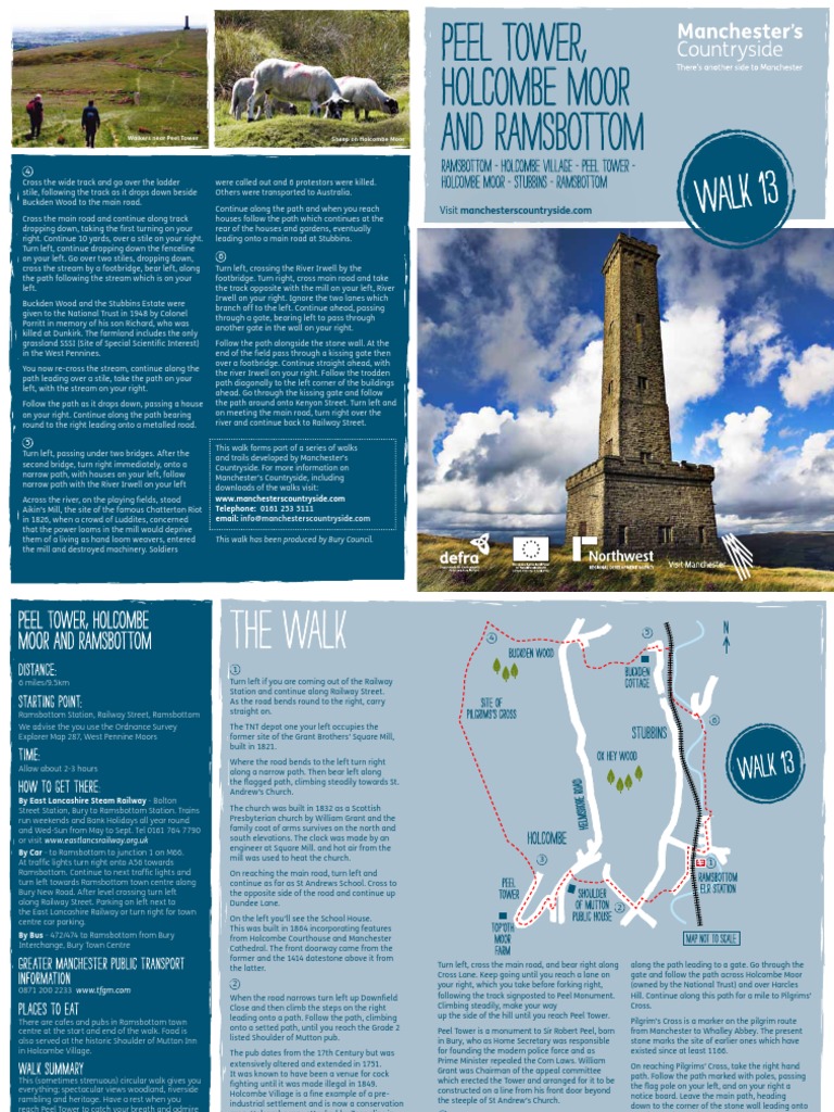 Walk 13: Ramsbottom - Holcombe Village - Peel Tower - Holcombe Moor ...