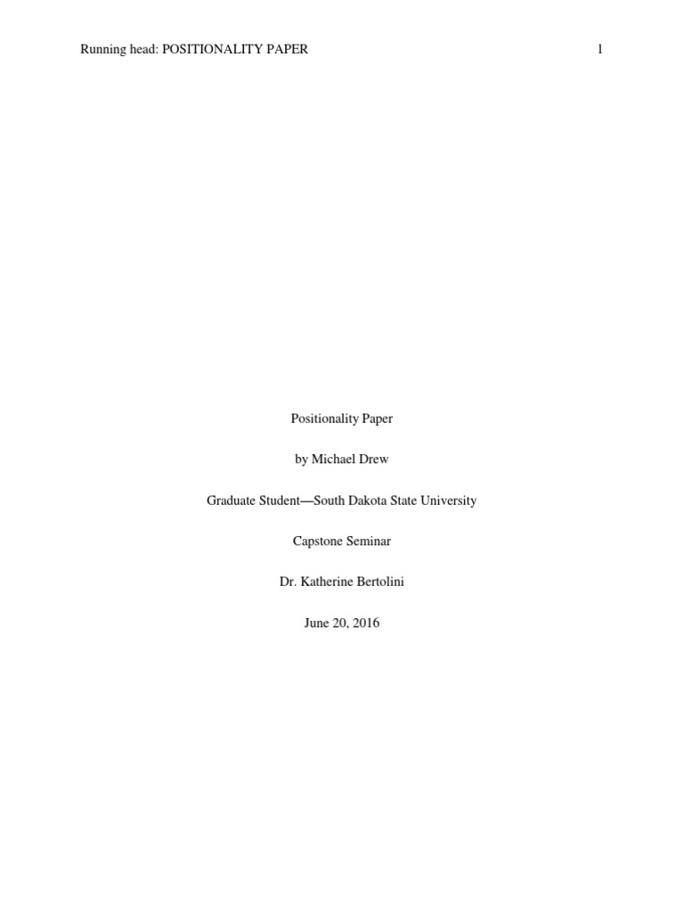 Capstone Drew Su2016 Positionality Paper | PDF | Curriculum | Community
