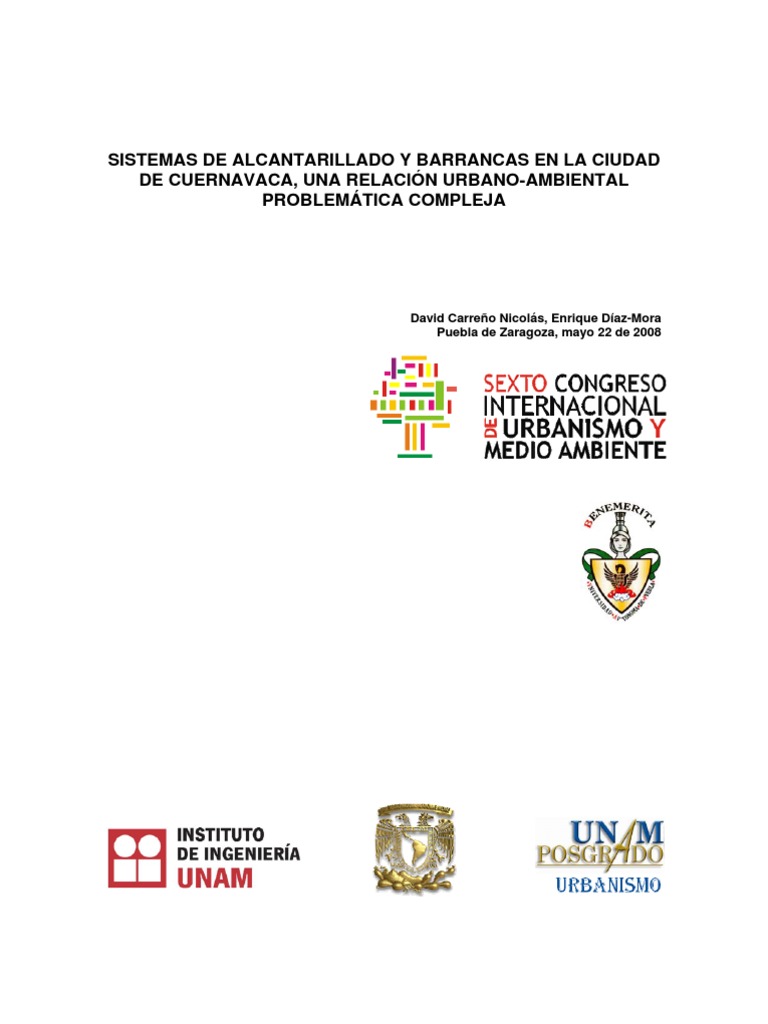 Sistemas de Alcantarillado y Barrancas en Cuernavaca, Morelos | PDF ...