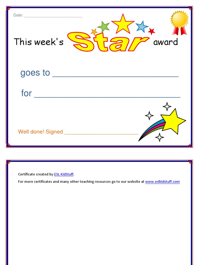Star Certificate | PDF