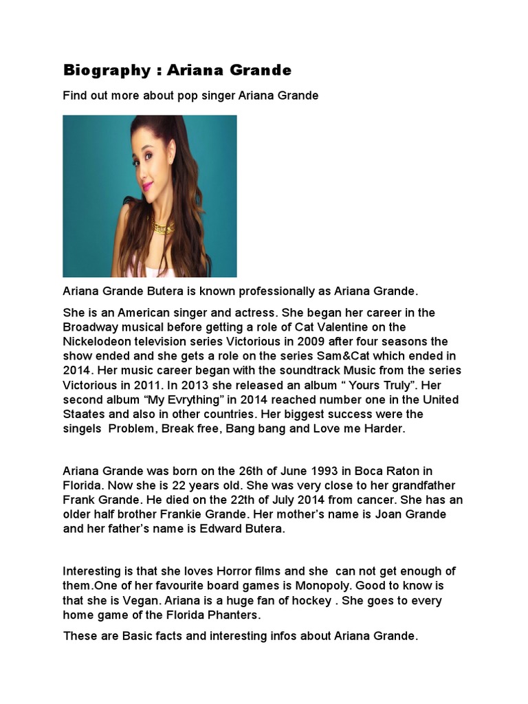 Biography Ariana Grande | PDF