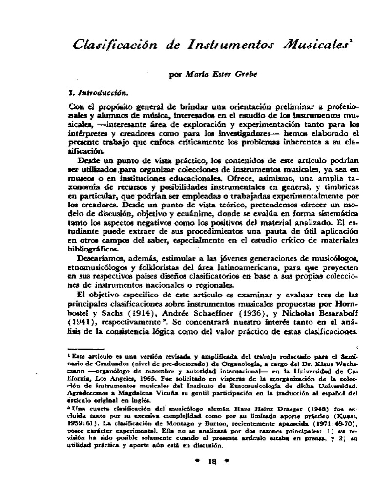 Clasificacion de Instrumentos Musicales PDF | PDF