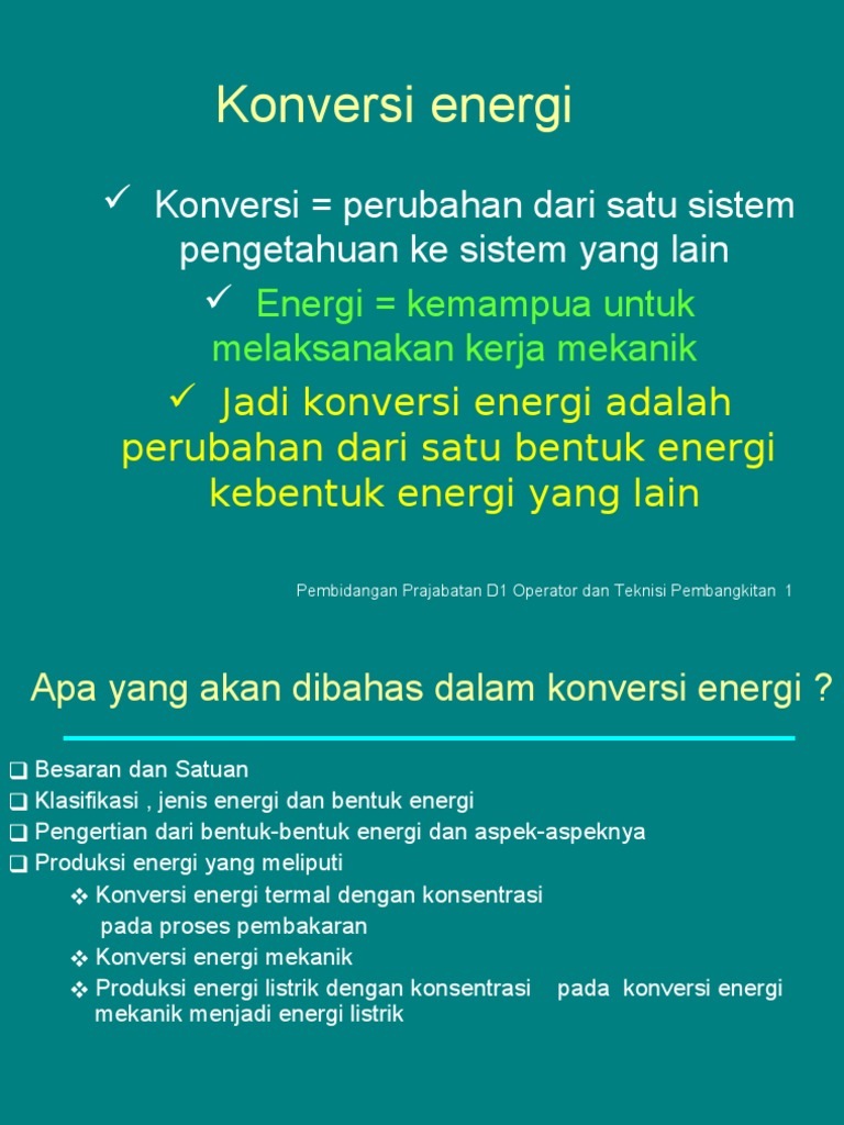 Konversi Energi | PDF | Metode & Bahan Ajar