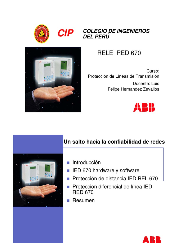 2.4 ABB RED670 | Fibra óptica | Corriente eléctrica