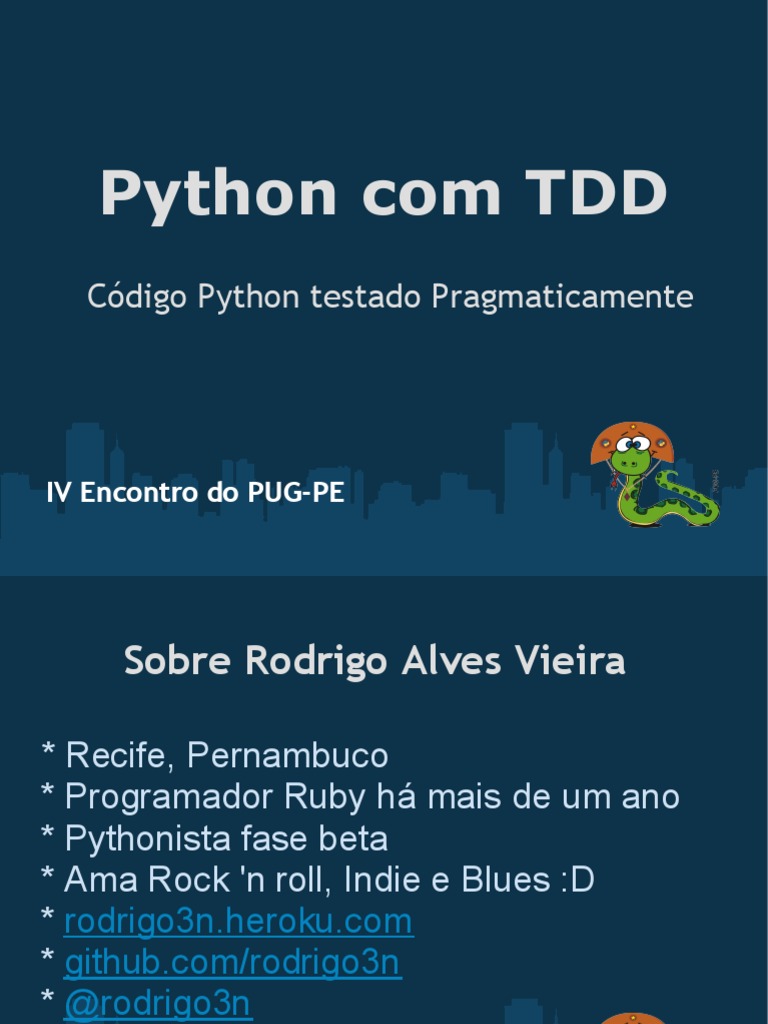 Python Com TDD | PDF | Desenvolvimento guiado por testes | Python ...