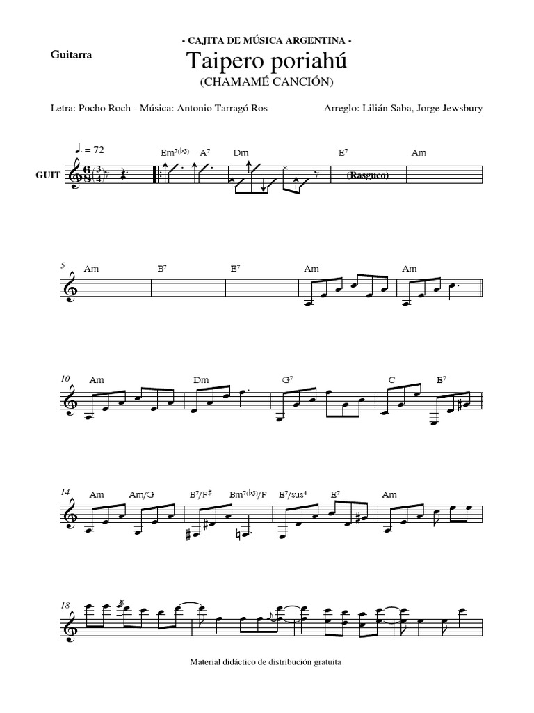 Taipero Poriahu GUITARRA | PDF