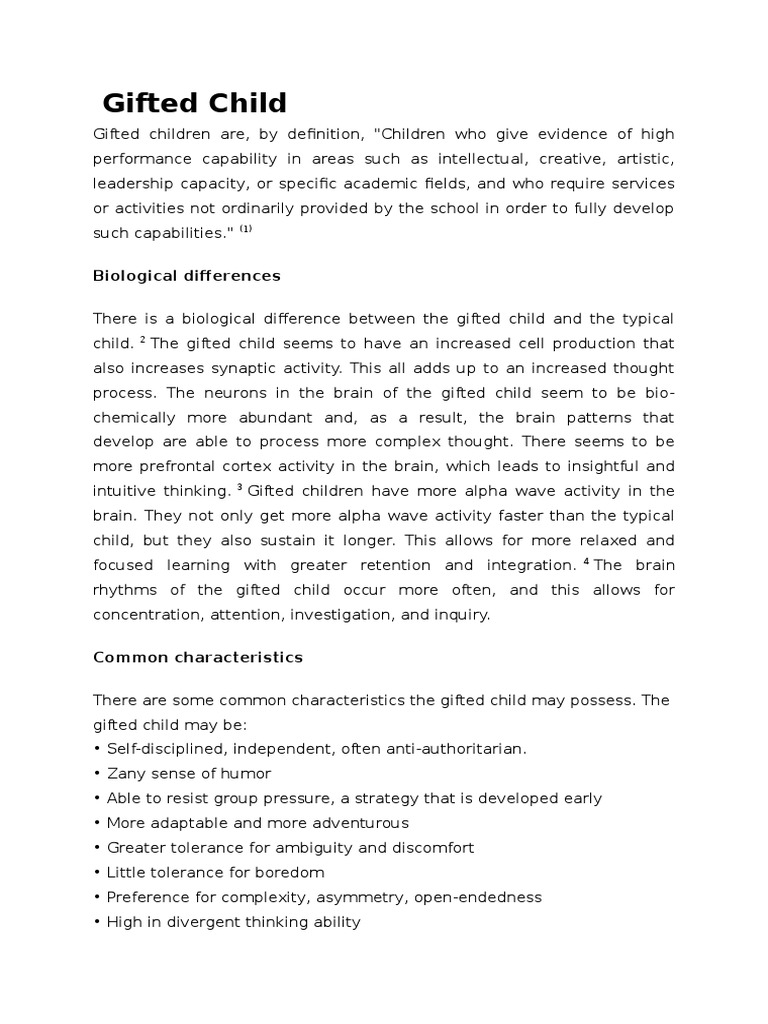 Gifted Child | Download Free PDF | Intellectual Giftedness ...