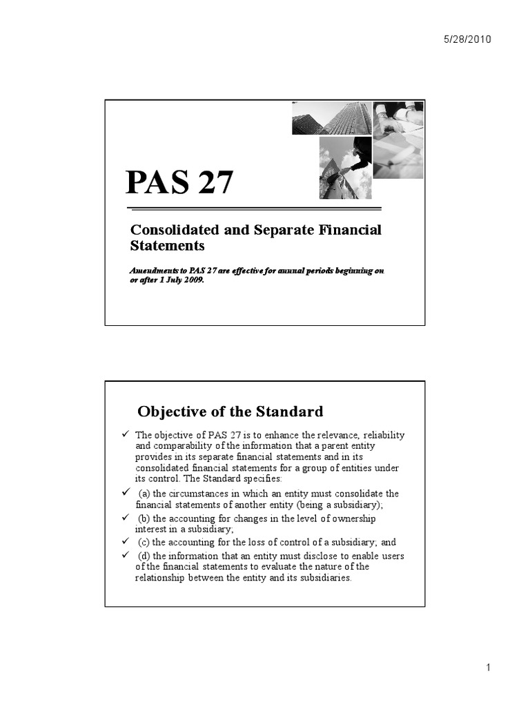 PAS 27 Consolidated and Separate FS Reviewed | PDF | Subsidiary ...