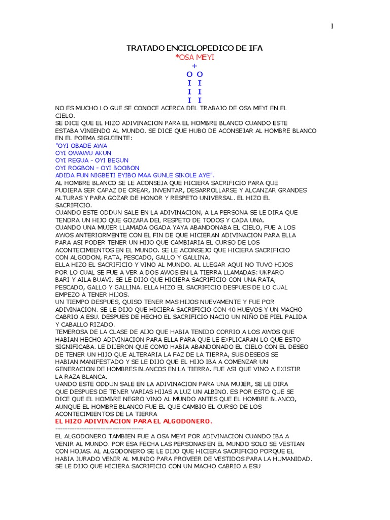 10° Tratado de Osa Meji e Seus Omuluos | PDF | Pena capital | Mitología