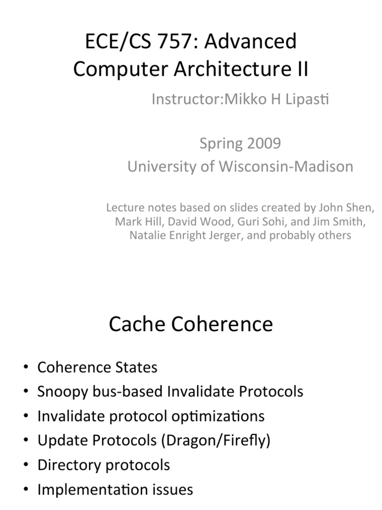 Cache Coherence - MESI MOESI | PDF | Parallel Computing | Operating System Technology