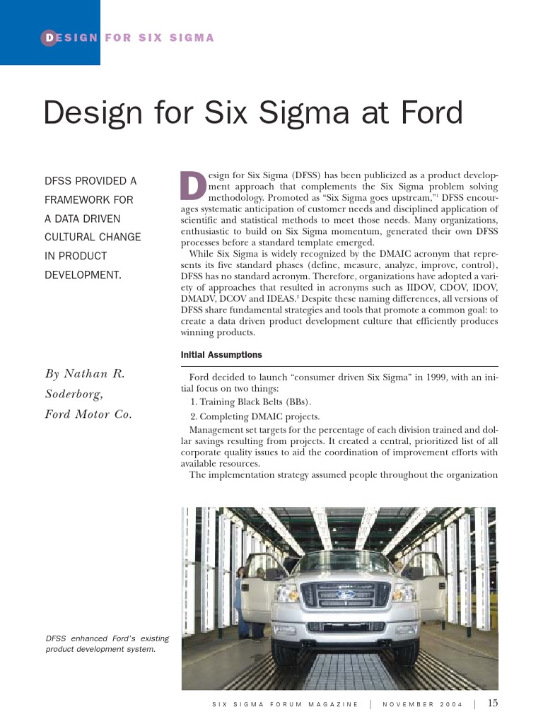 Six Sigma Ford | PDF | Design For Six Sigma | Six Sigma