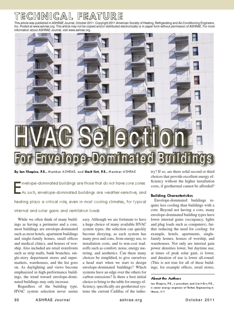 HVAC Selection For Envelope-Dominated Buildings | PDF | Hvac | Heat Pump