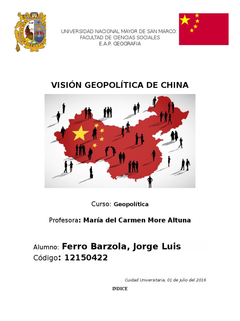 Visión Geopolitica de China | China | Política internacional