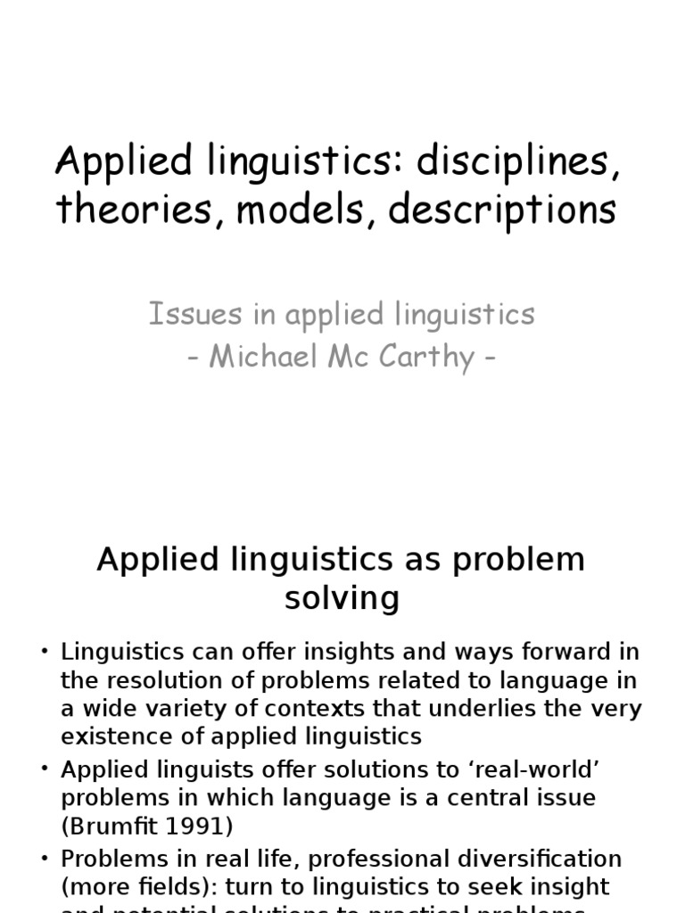 Applied Linguistics | PDF | Applied Linguistics | Linguistics