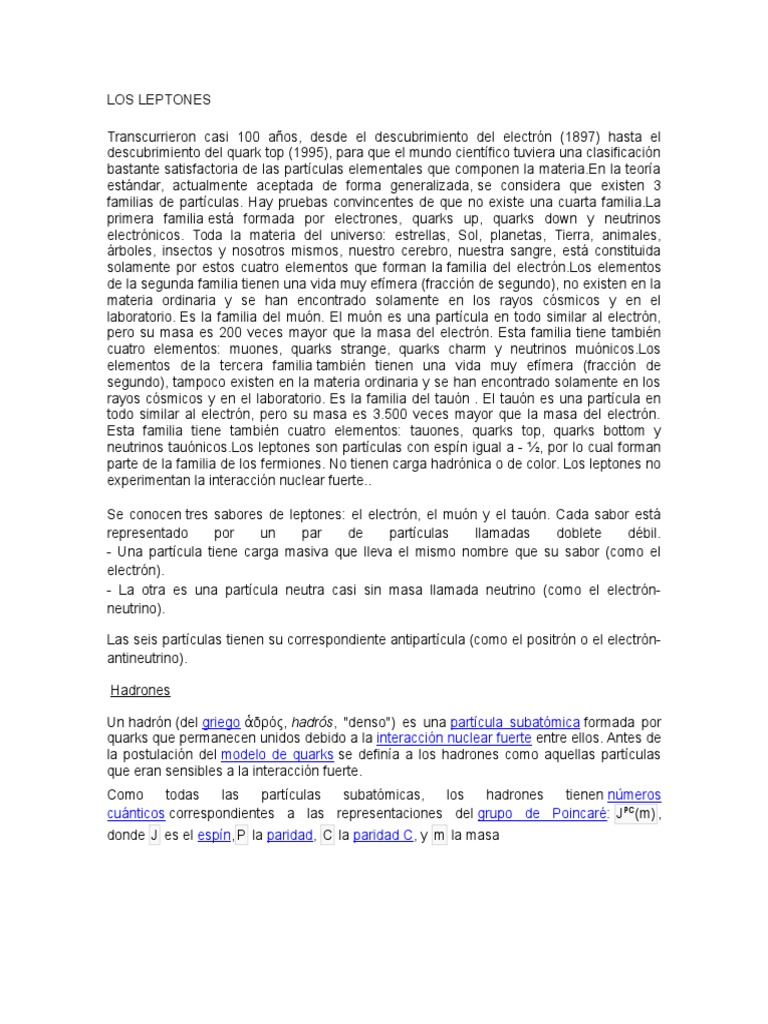 Los Leptones | PDF