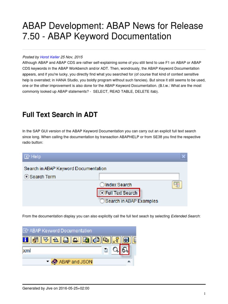 Abap News For Release 750 Abap Keyword Documentation | PDF | Compiler | Search Engine Indexing