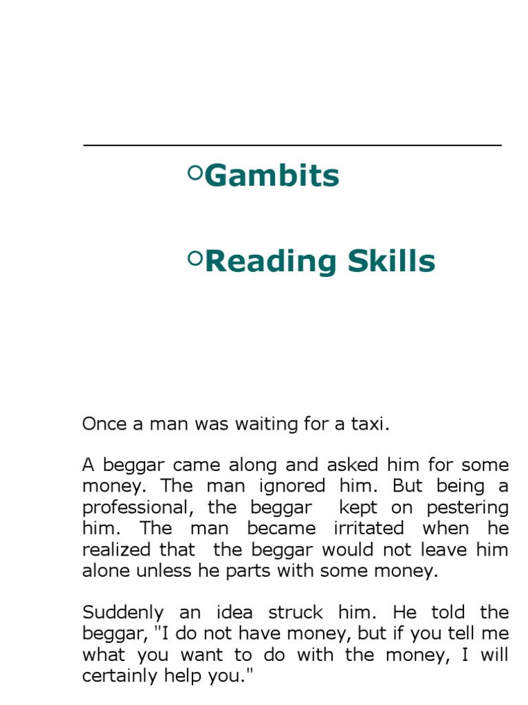 Gambits and Reading | PDF | Vocabulary | Translations