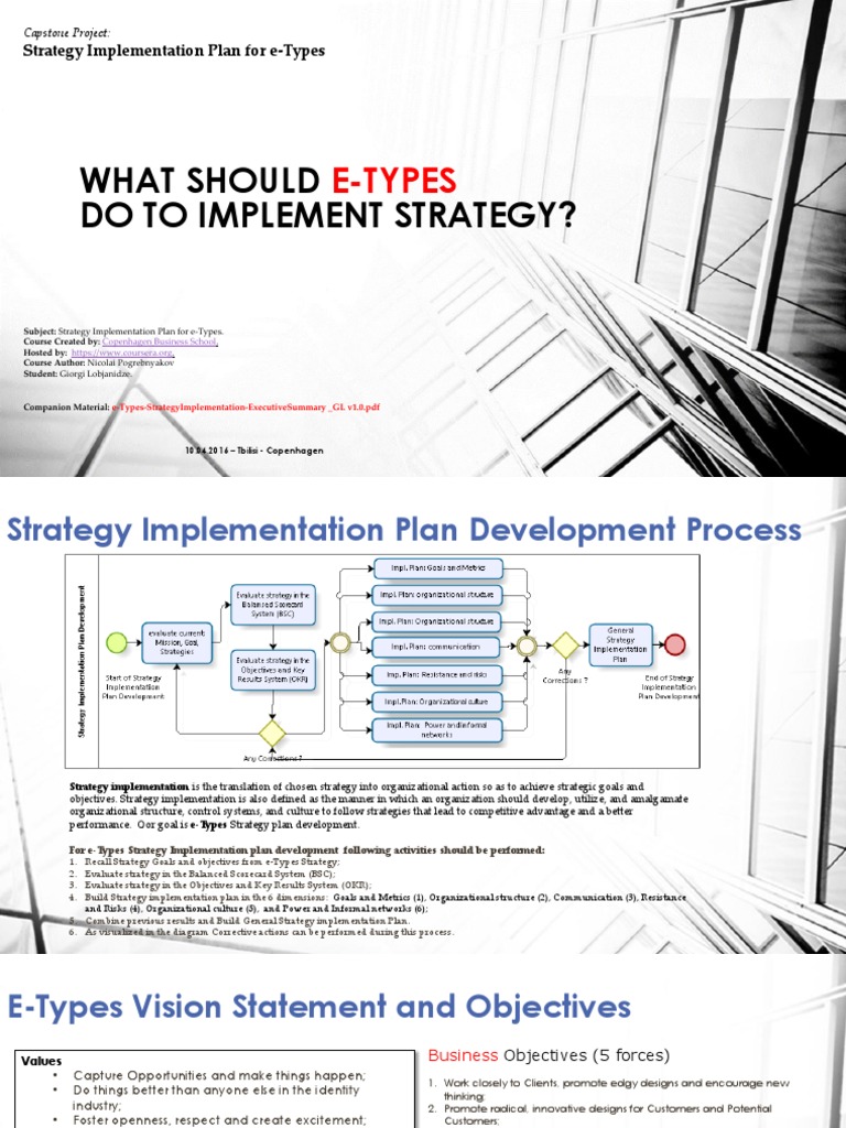 E Types StrategyImplementation GL v0.3 | PDF | Strategic Management ...