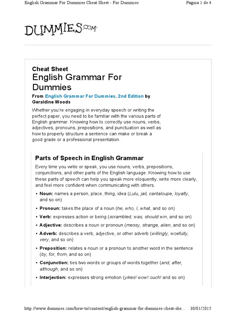 Cheat Sheet Grammar HTTP WWW - Dummies | PDF | English Grammar ...