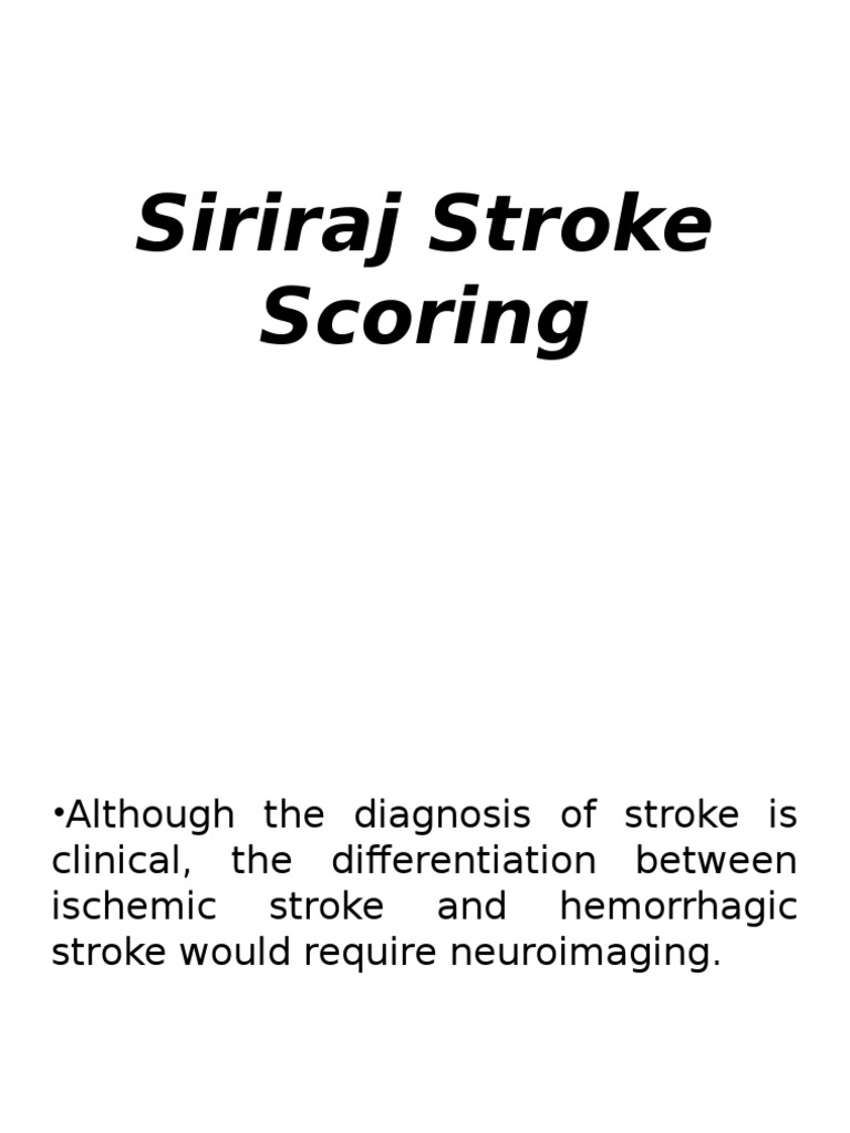 Siriraj Stroke Scoring | PDF