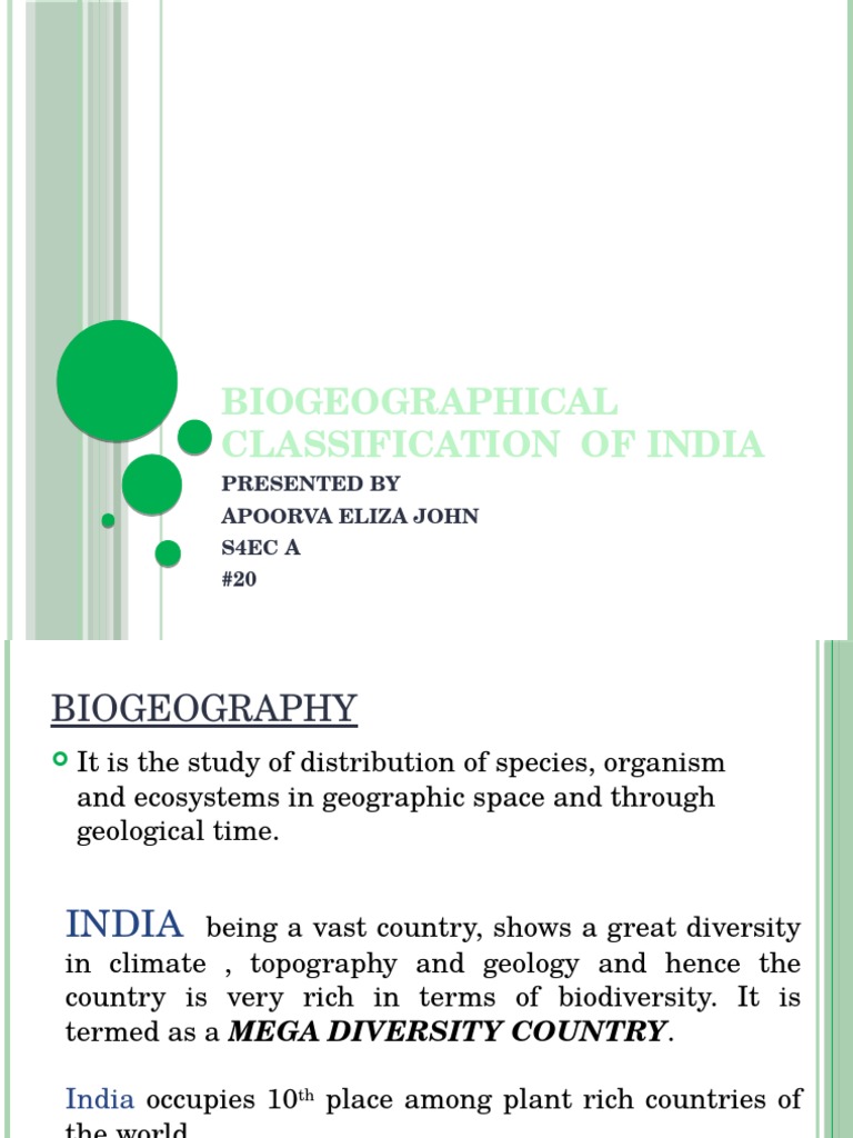The Biogeographical Classification of India: An Overview of the Country ...