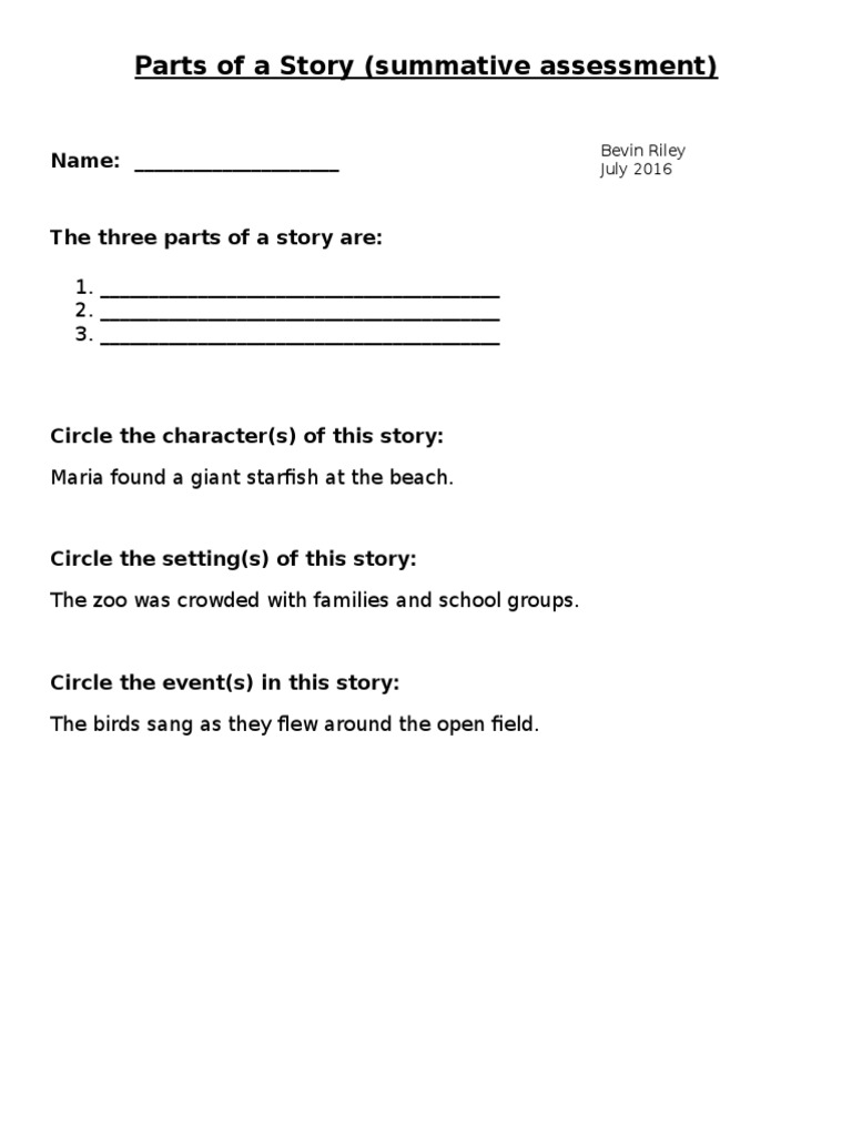 Parts of A Story | PDF