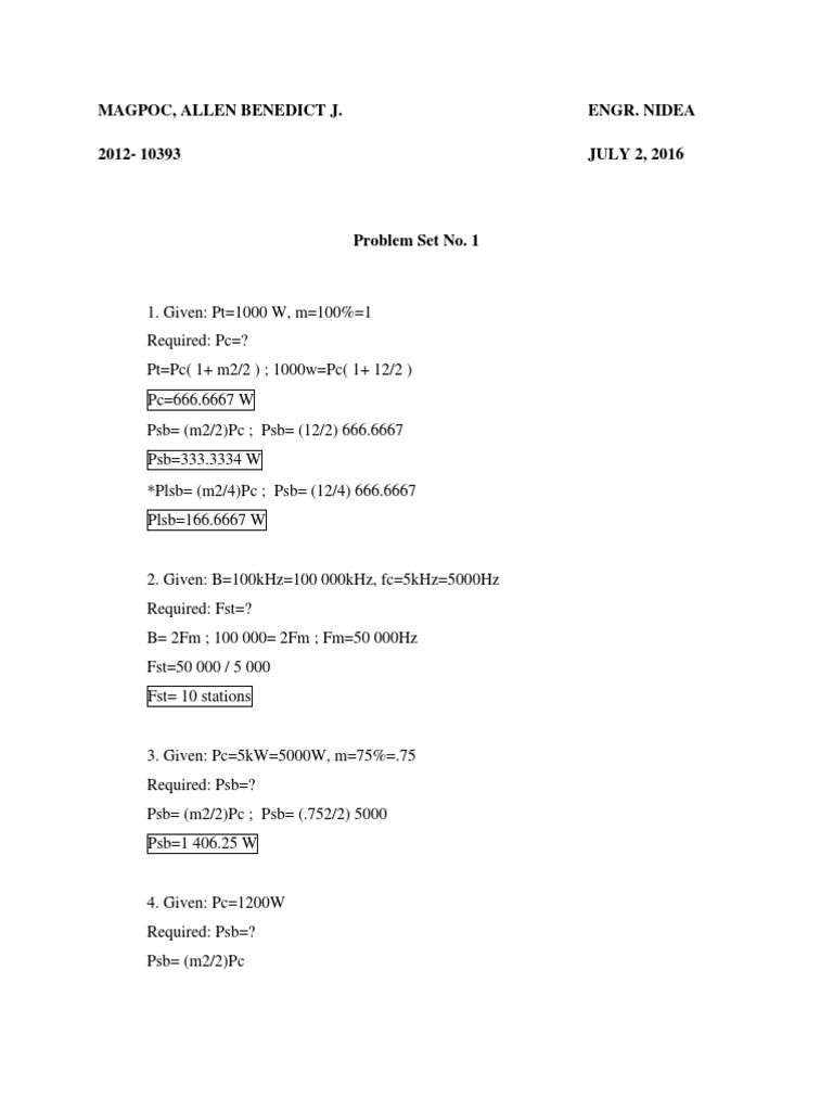 MAGPOC - Problem Set 1 | PDF | Science & Mathematics | Technology ...
