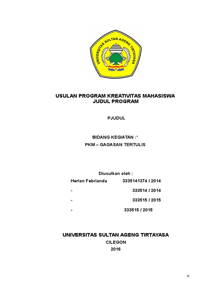 Contoh Format Proposal PKM-GT | PDF