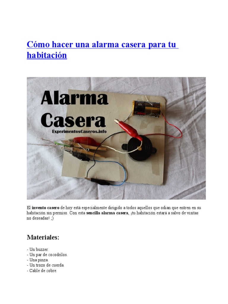 Cómo Hacer Una Alarma Casera para Tu Habitación | PDF | Aluminio | Papel