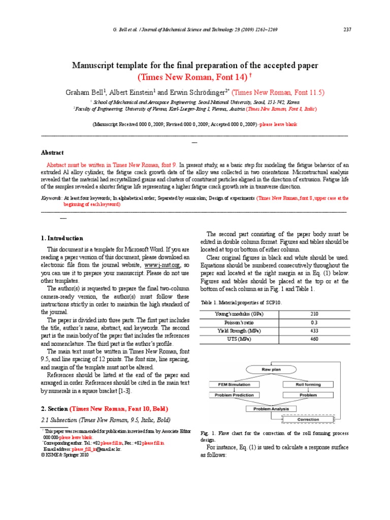 JMST Template v2 | PDF | Times New Roman | Fatigue (Material)