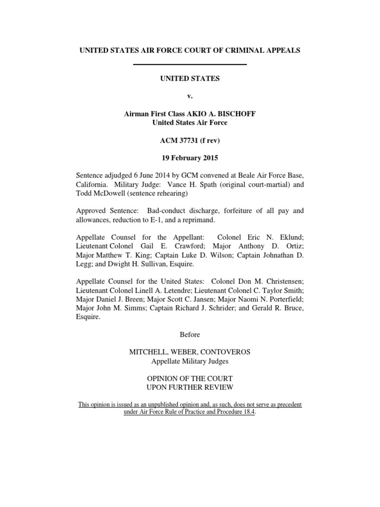United States Air Force Court of Criminal Appeals | PDF | United States ...