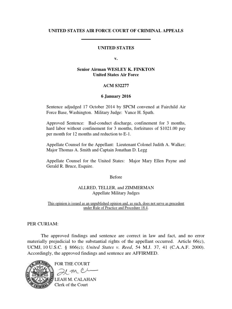 United States Air Force Court of Criminal Appeals | PDF