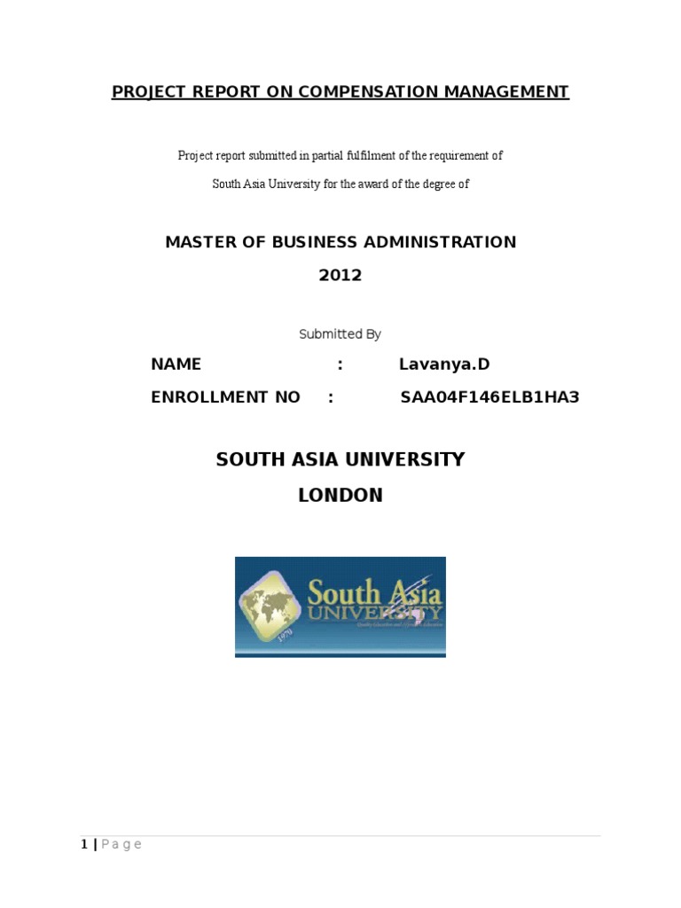 Compensation Management Project Report | PDF | Payroll | Employee Benefits
