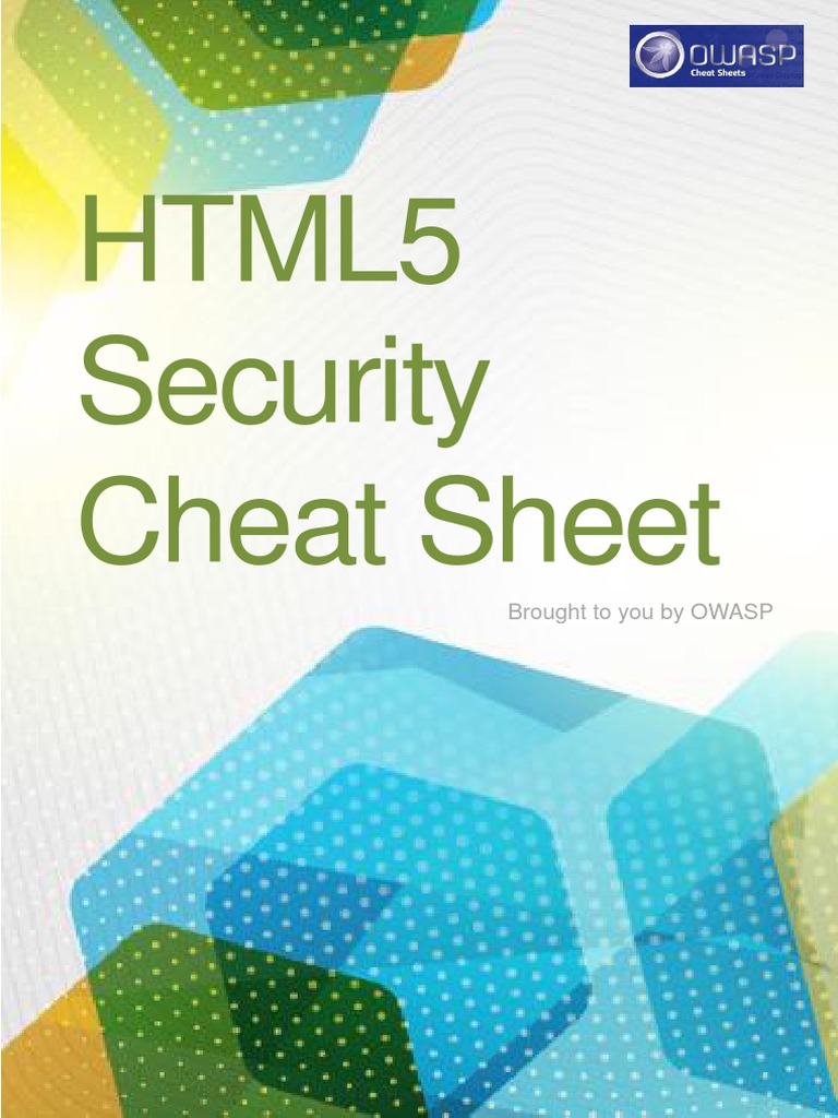 HTML5 Security Cheat Sheet | PDF | Http Cookie | World Wide Web