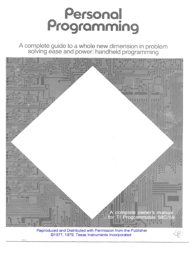 TI59 Personal Programming | PDF