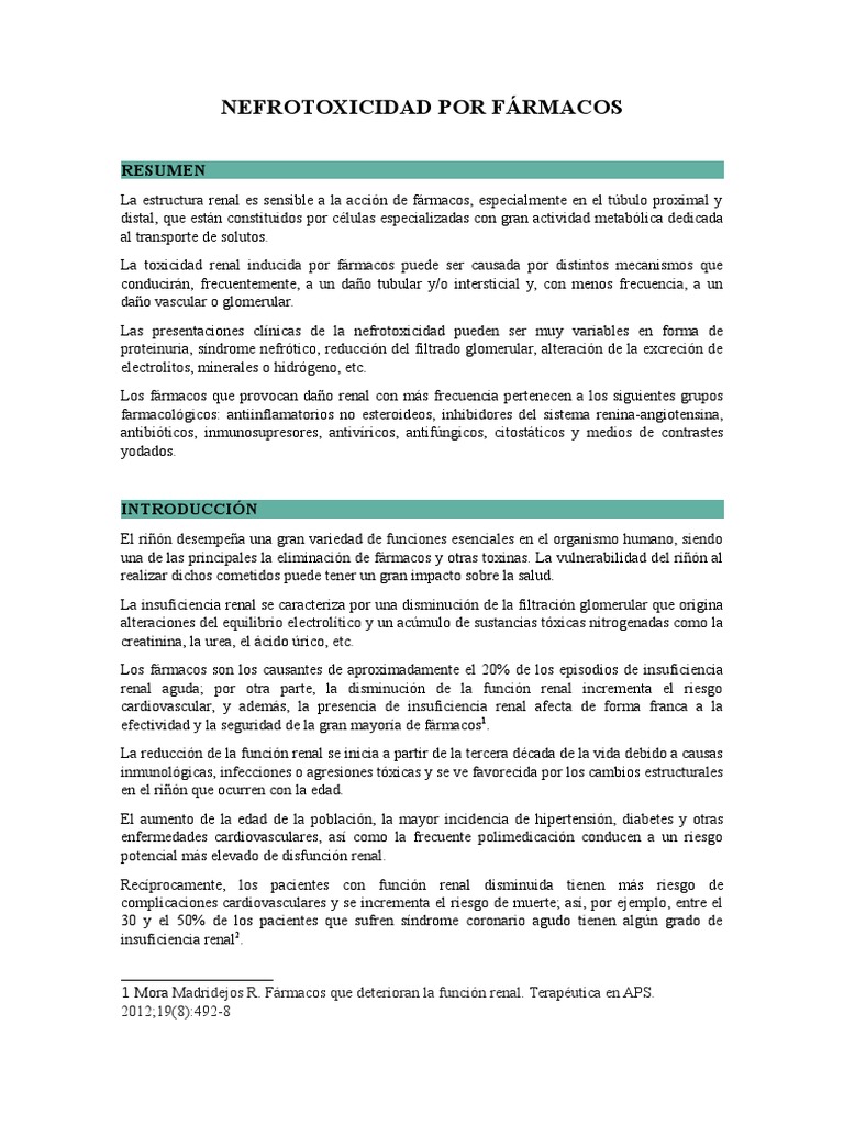 Nefrotoxicidad Por Fármacos | PDF | Droga anti-inflamatoria libre de ...